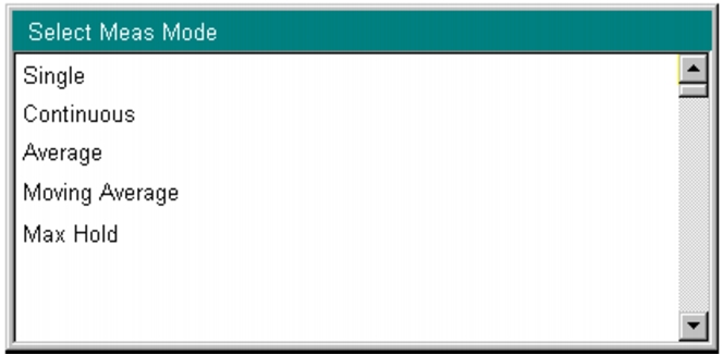 Select Meas Mode List Box Custom